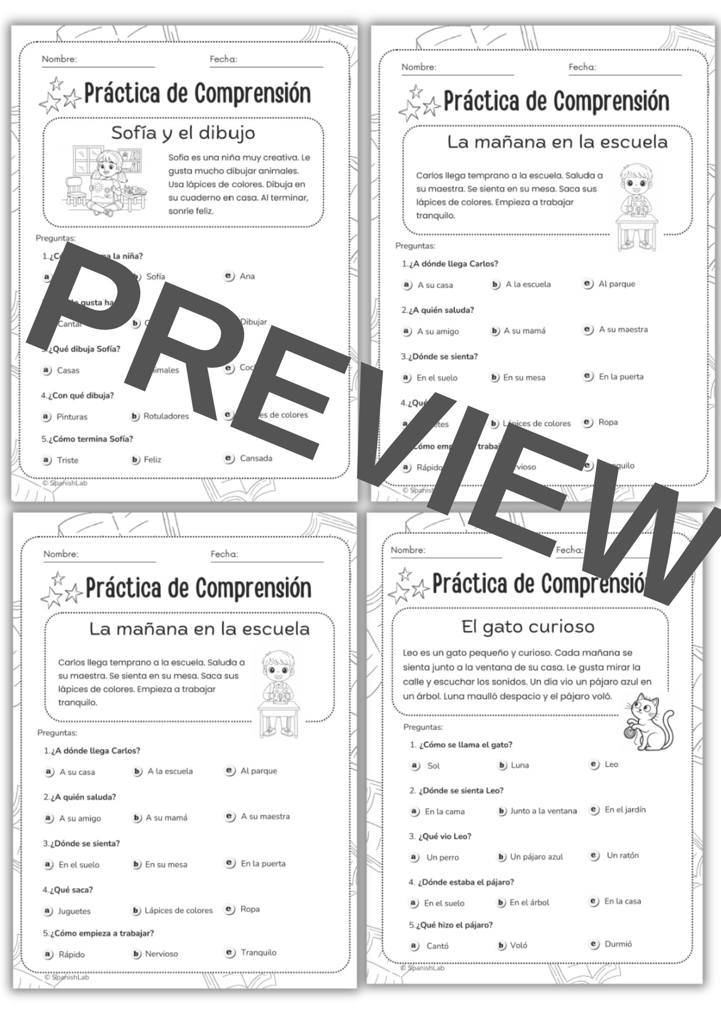 Spanish Reading Comprehension A1 | 15 Short Stories with Questions ...