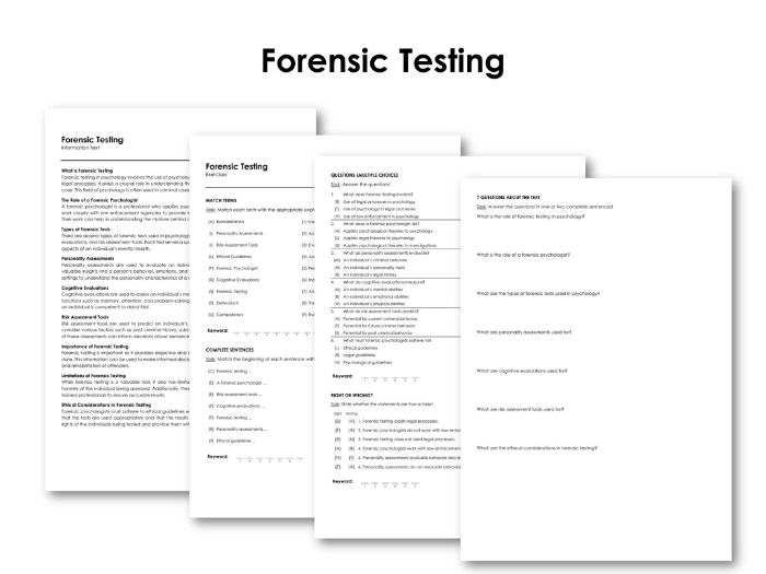 Forensic Testing | Teaching Resources