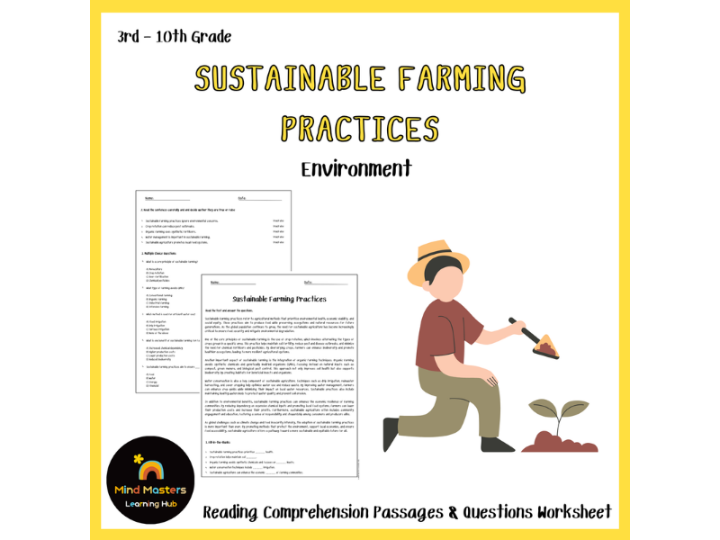 Sustainable Farming Practices Reading Comprehension Passages ...
