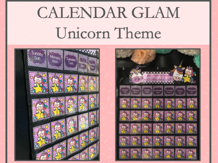 Calendar Glam - Unicorn Theme | Teaching Resources