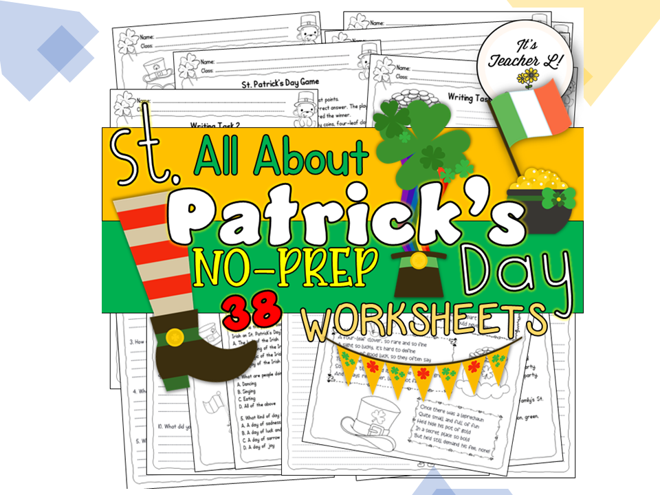 St. Patrick's Day ELA No-Prep Worksheets | Teaching Resources