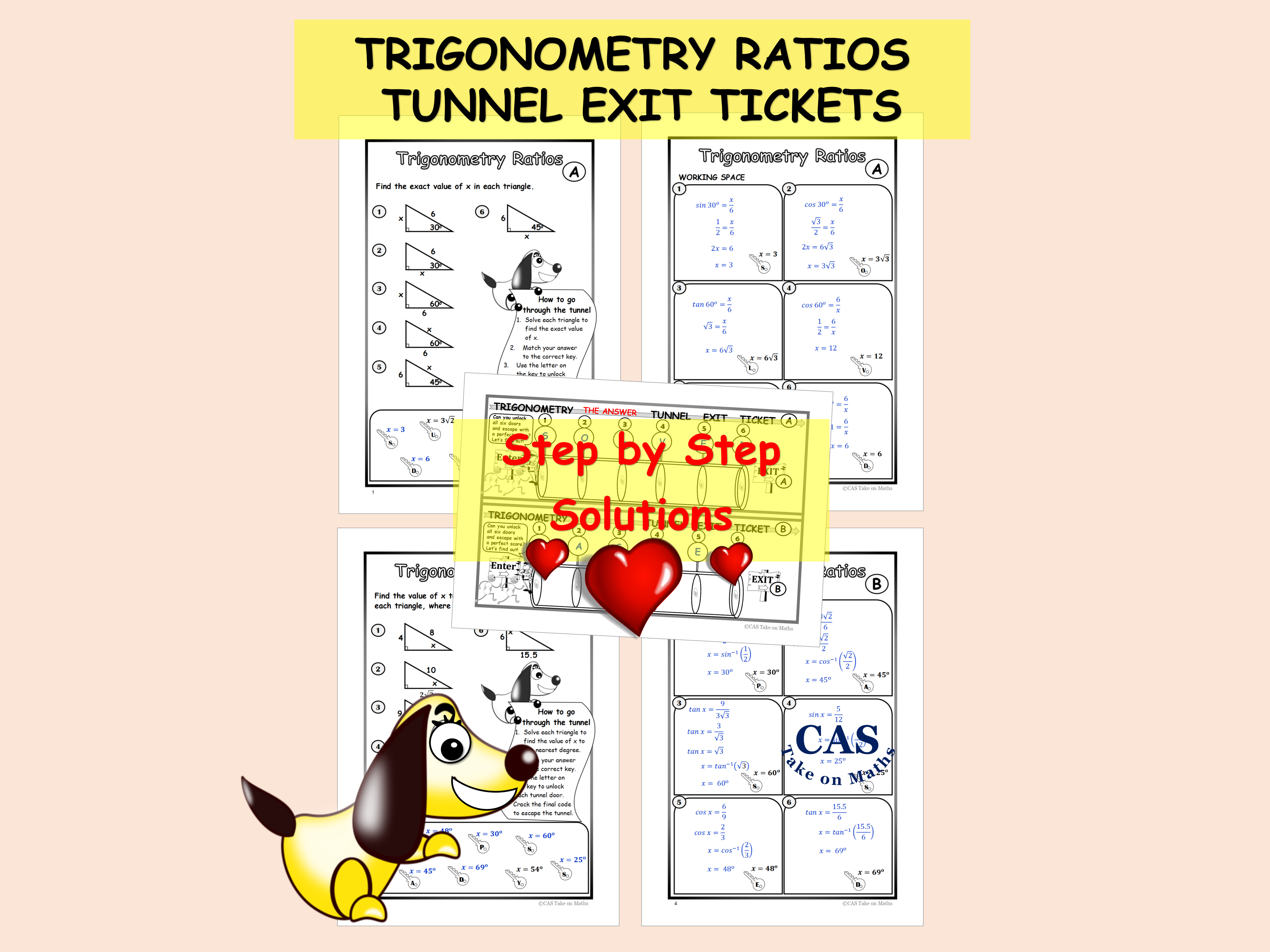 Right Triangle Trigonometry Exit Ticket ~ Crack the Code & Escape the ...