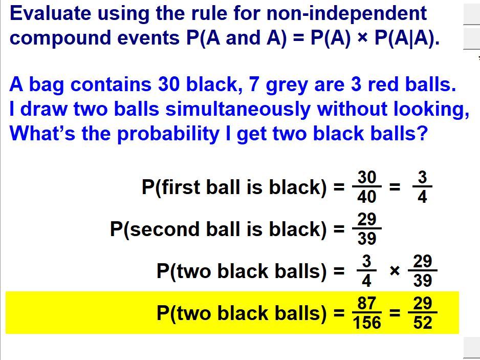 Rules Of Probability Compound Events Teaching Resources