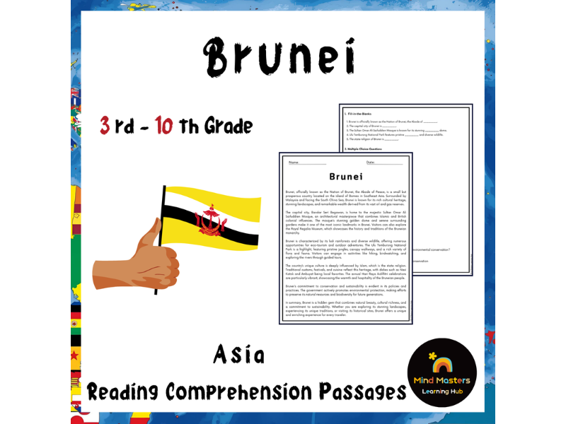 Brunei Reading Comprehension Passages & Questions Worksheets | Teaching ...