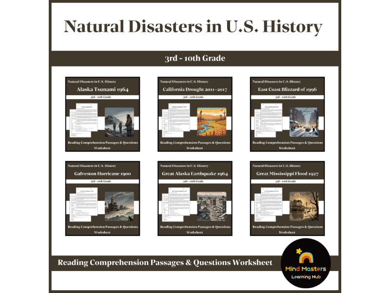 Natural Disasters in U.S. History Reading Comprehension Passages ...