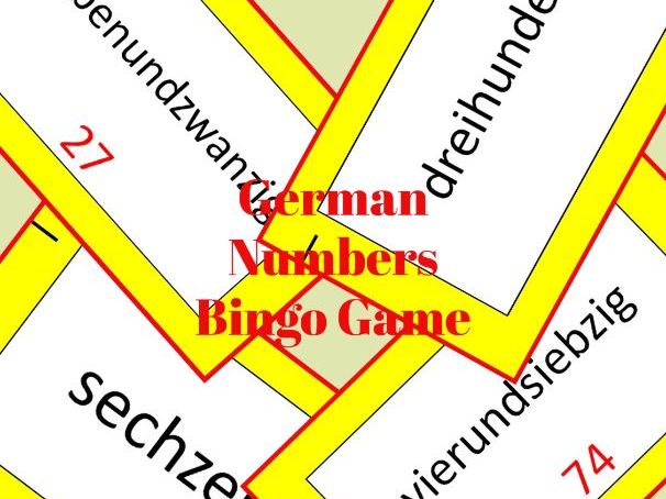 German Numbers Bingo Game Activity | Teaching Resources