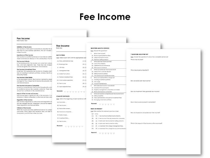 Fee Income | Teaching Resources