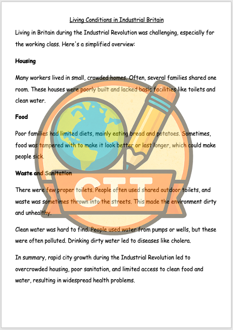 OCR Entry Level History - People's Health - Living Conditions in ...