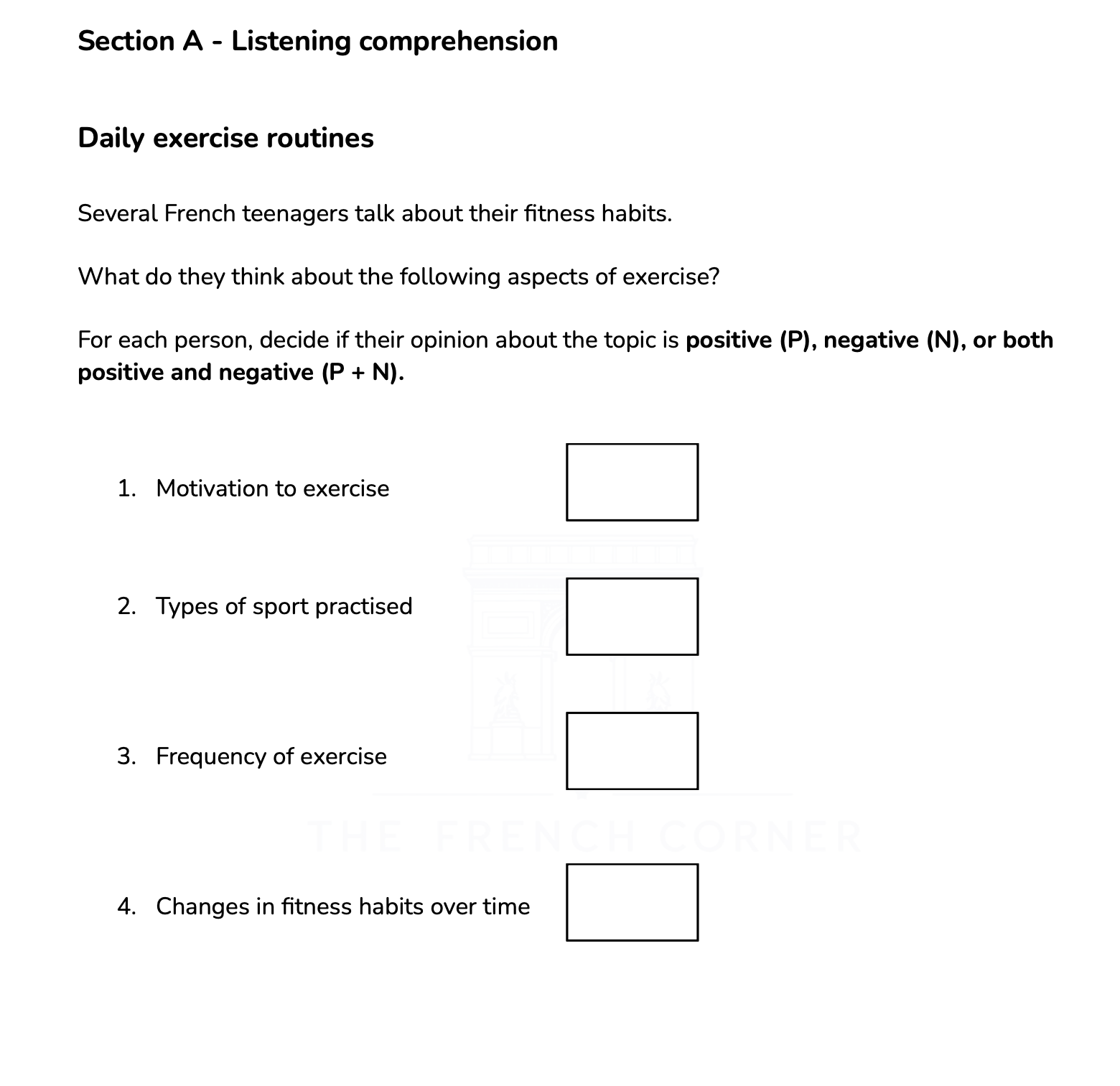 2026 AQA GCSE French Higher Listening – 1.2 Healthy living and ...