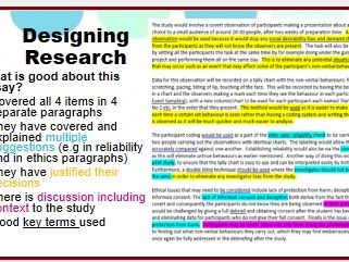AQA Psychology Research methods Design Essays | Teaching Resources