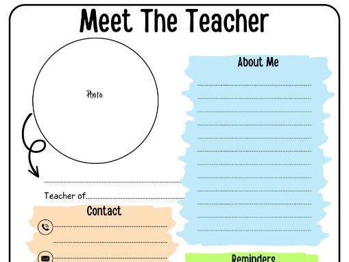 Colorful Meet the Teacher Template | First Day of School | Beginning of ...