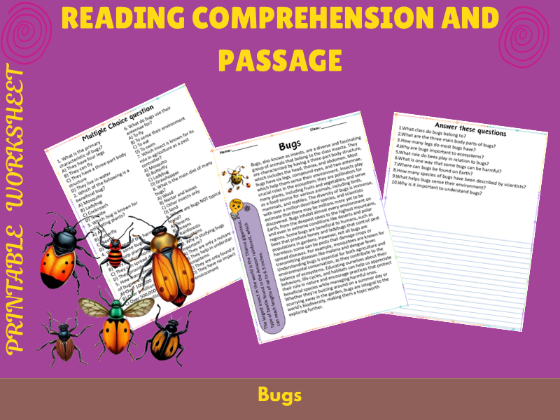 Explore Bugs: Engaging Reading Passage with Thought-Provoking Questions ...