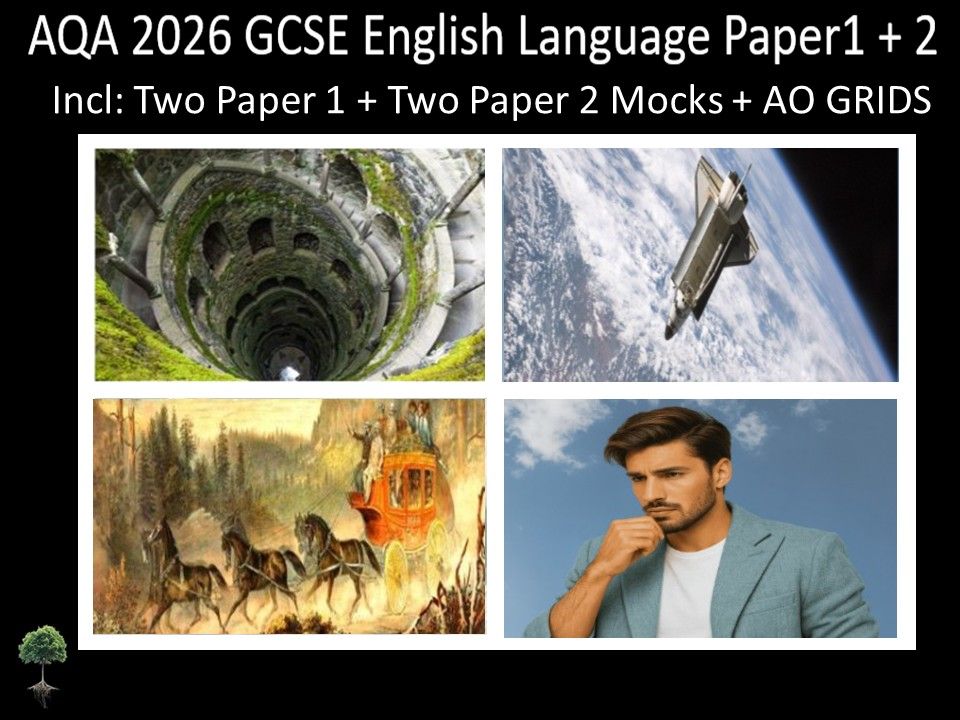 Four AQA 2026 GCSE English Language Paper 1 & 2 Mocks | AO Grids ...