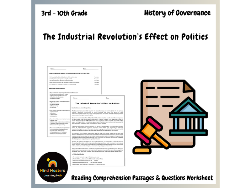 The Industrial Revolution’s Effect on Politics Reading Comprehension ...