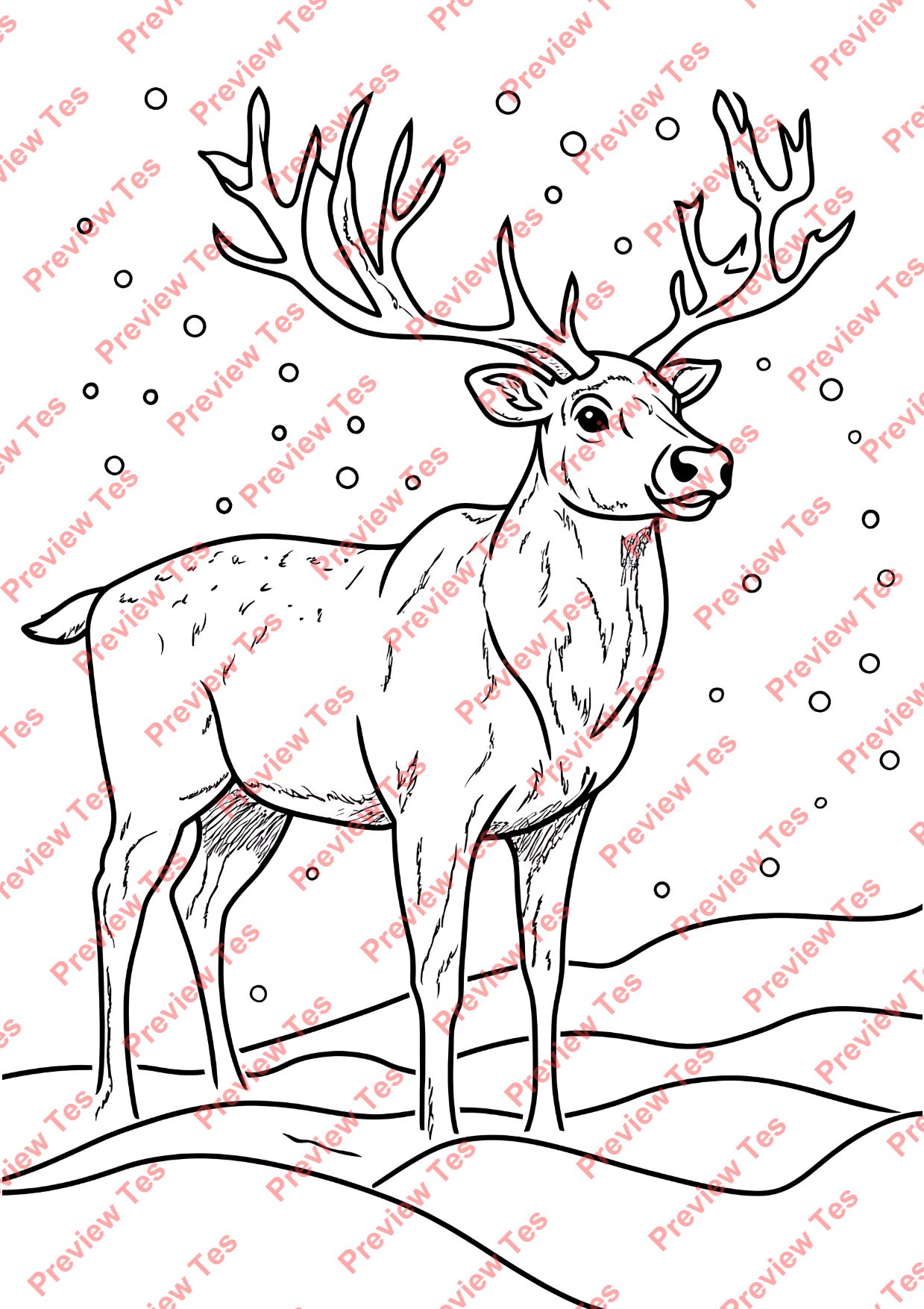 80 Reindeer Colouring Pages | Winter Animals | Festive Craft Activities ...