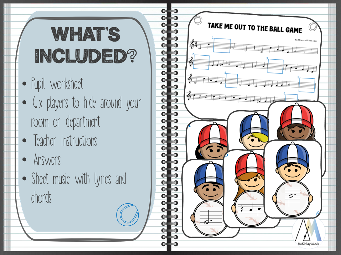 Baseball Write the Room Music Scavenger Hunt | Teaching Resources