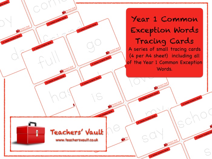 Y1 Cew Small Tracing Cards Teaching Resources