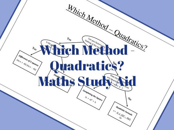 Which Method Quadratics? Maths Revision Study Aid | Teaching Resources