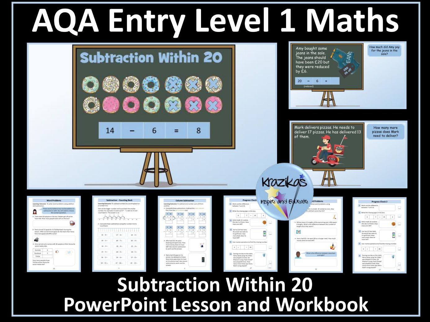 AQA Entry Level 1 Maths Subtraction Teaching Resources