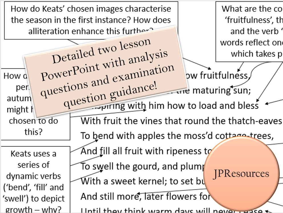 To Autumn by John Keats - Edexcel Poetry - two GCSE lessons | Teaching ...