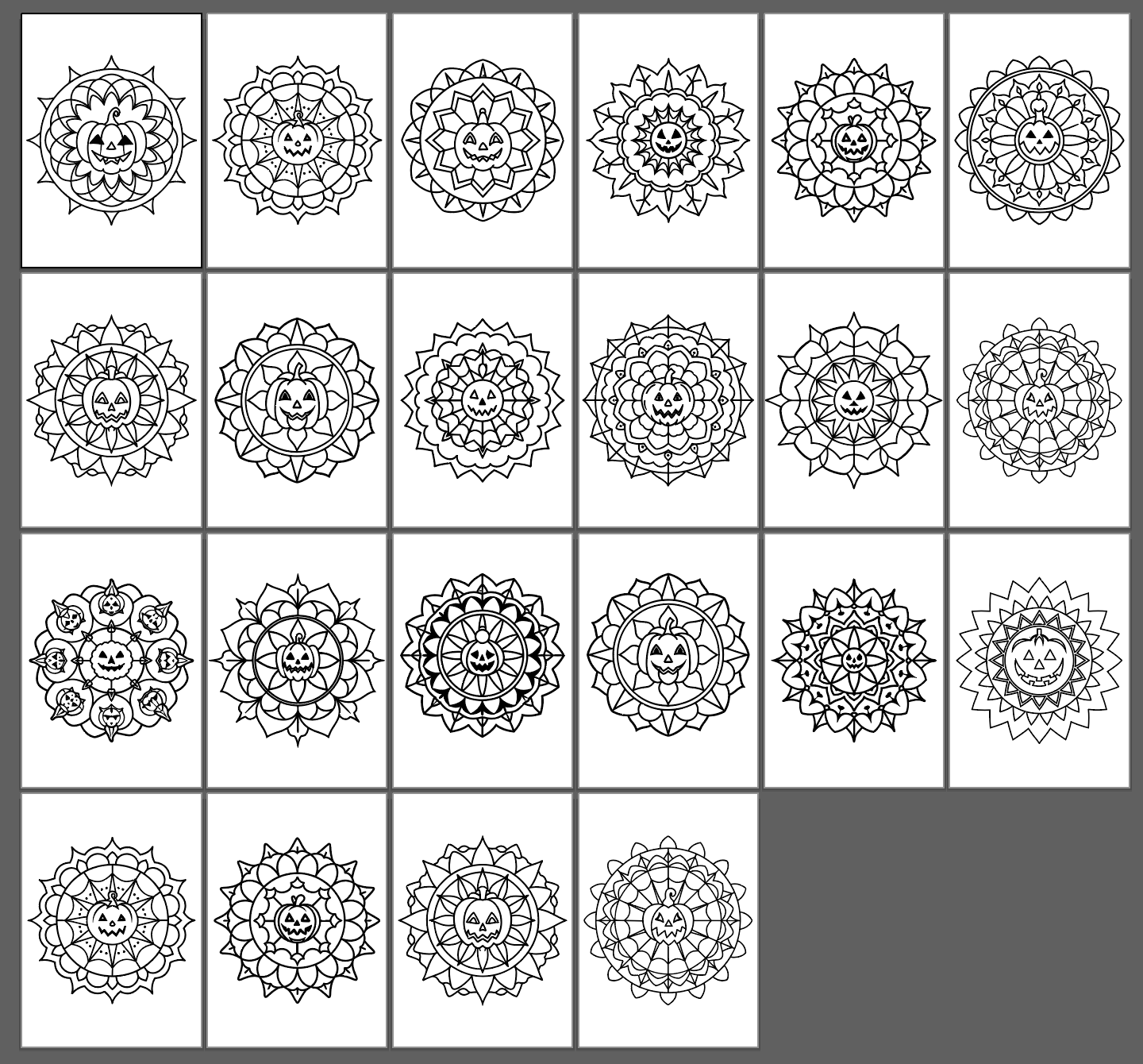 Halloween Pumpkin Mandala 22 Colouring Pages | Teaching Resources