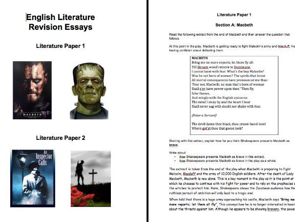 AQA Literature Paper 1 practice questions and example essays | Teaching ...