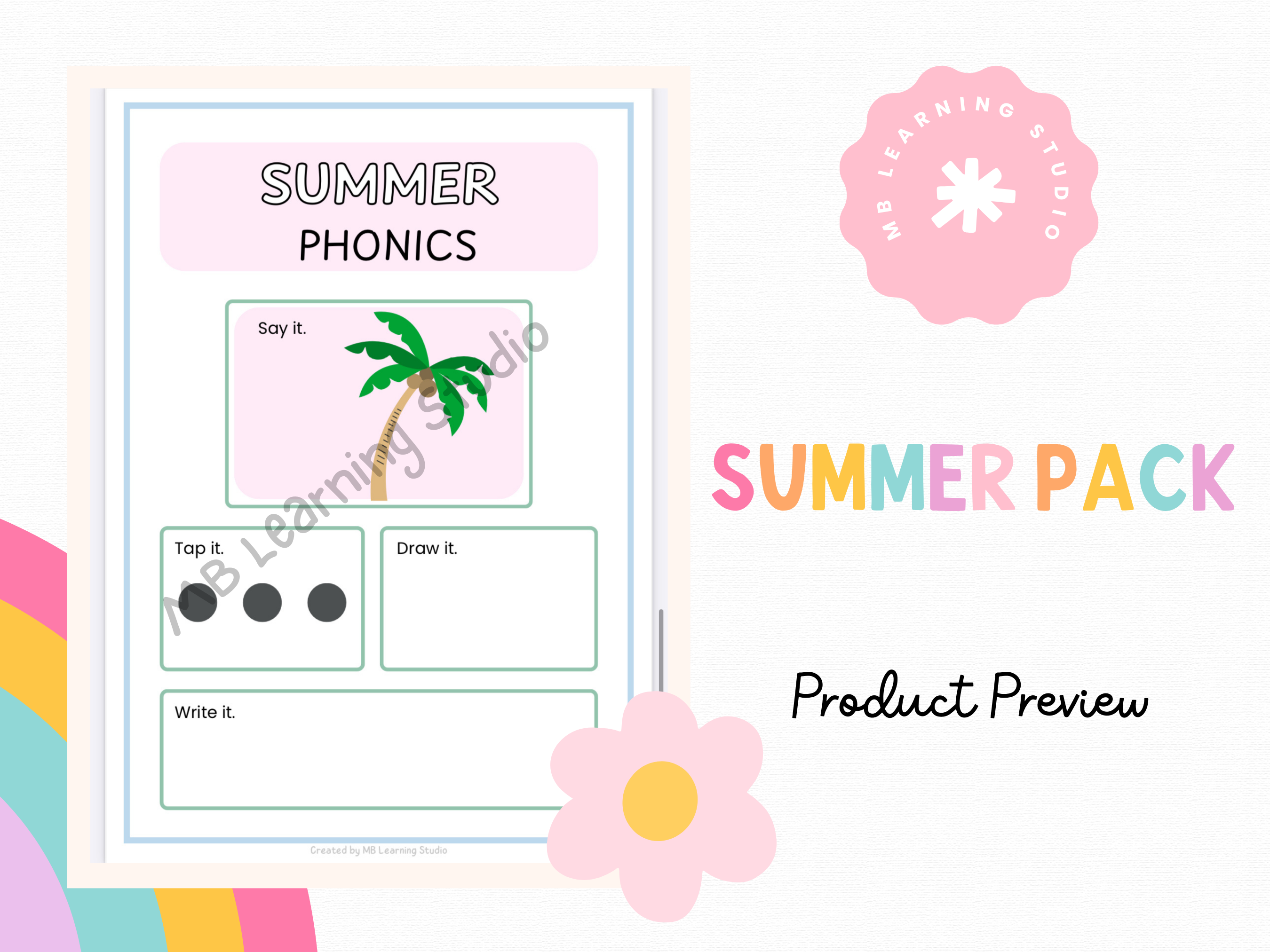 Summer Themed Say It, Draw It, Write It Worksheet – Vocabulary and ...