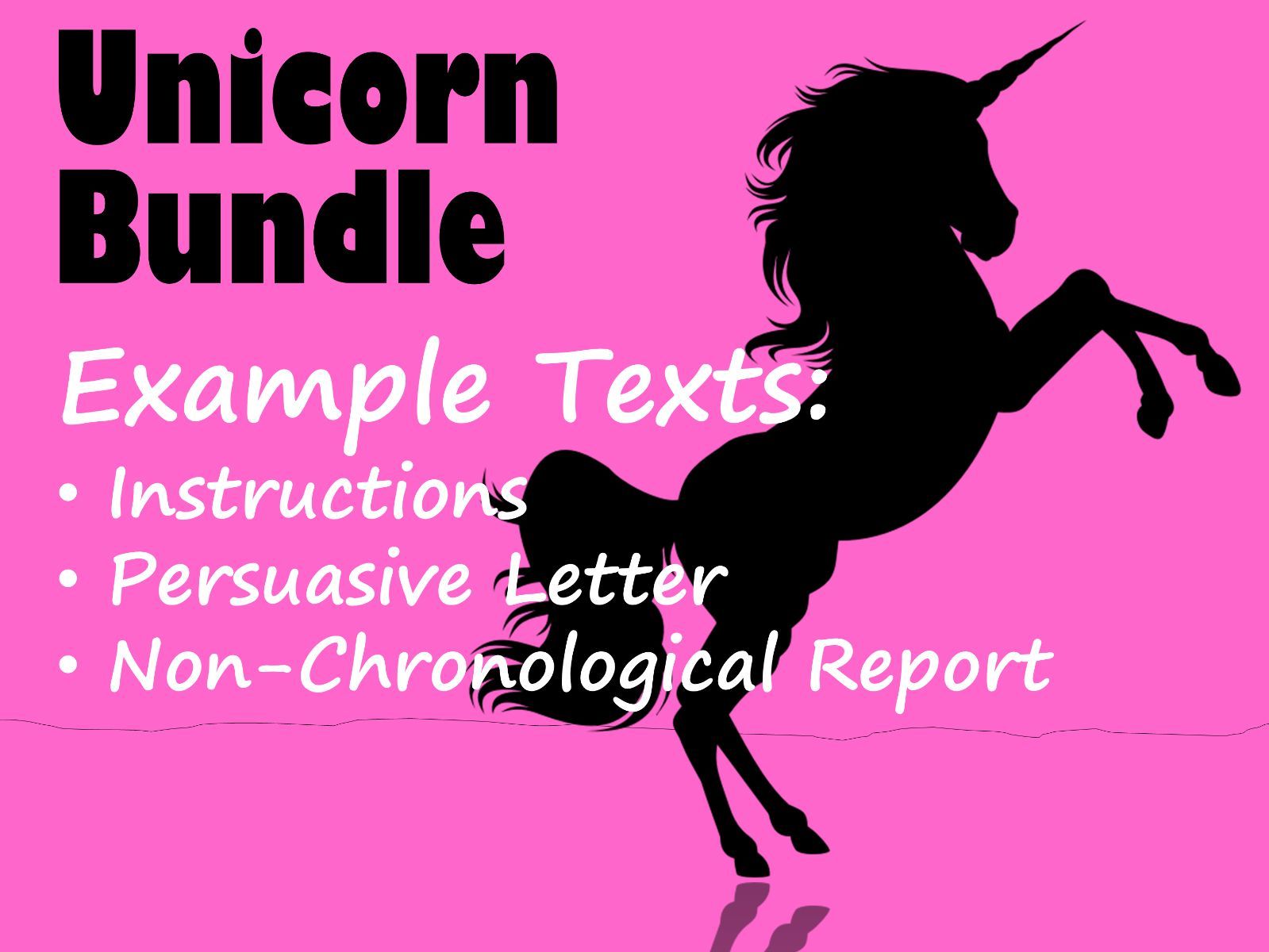 Unicorn-Themed Example Text BUNDLE: Non-Chronological Report ...