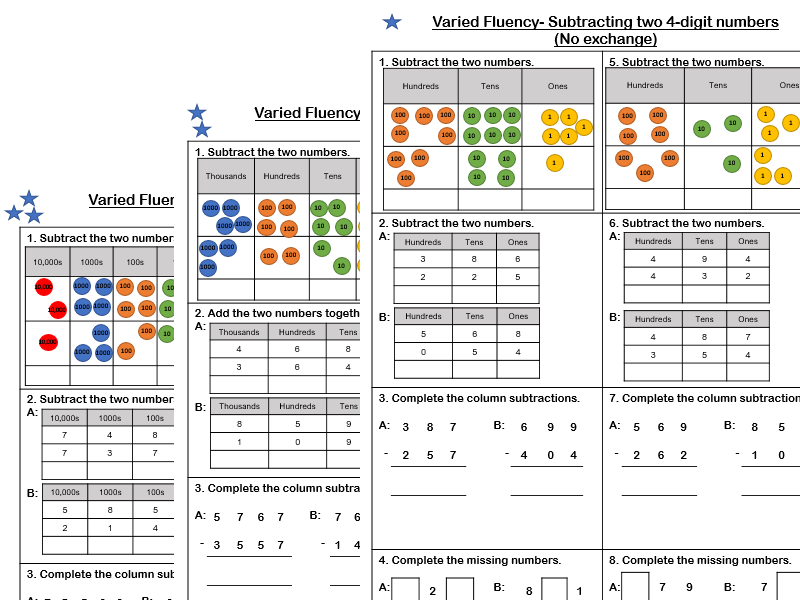 White Rose Maths Year 4 Subtraction Of Two 4 digit Numbers No 