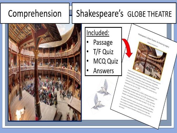 SHAKESPEARE- COMPREHENSION-THE GLOBE THEATRE | Teaching Resources