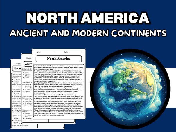 North America - Ancient and Modern Continents Reading Comprehension ...