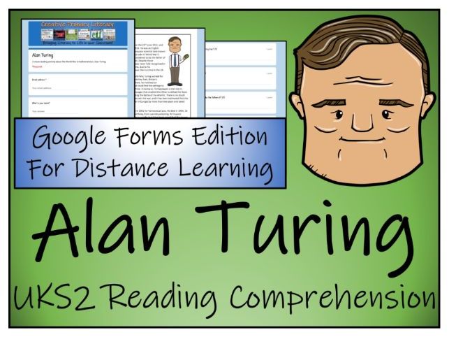 UKS2 Alan Turing Reading Comprehension & Distance Learning Activity ...