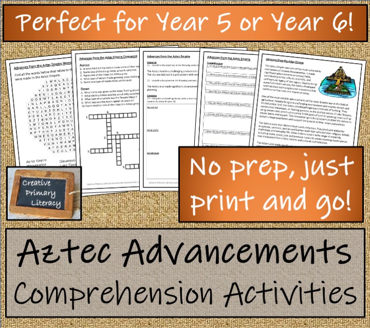 Advancements of the Aztec Empire Reading Comprehension | Year 5 or Year ...