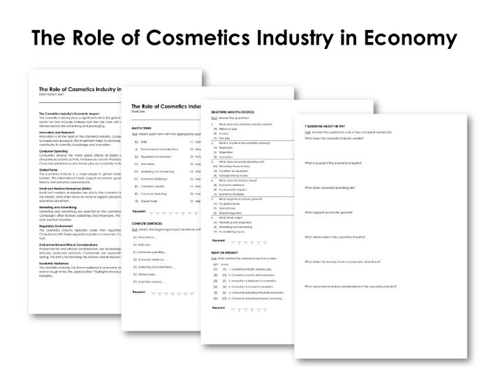 The Role of Cosmetics Industry in Economy | Teaching Resources
