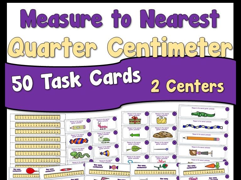 Measure to Nearest Quarter Centimeter Task Cards | Teaching Resources