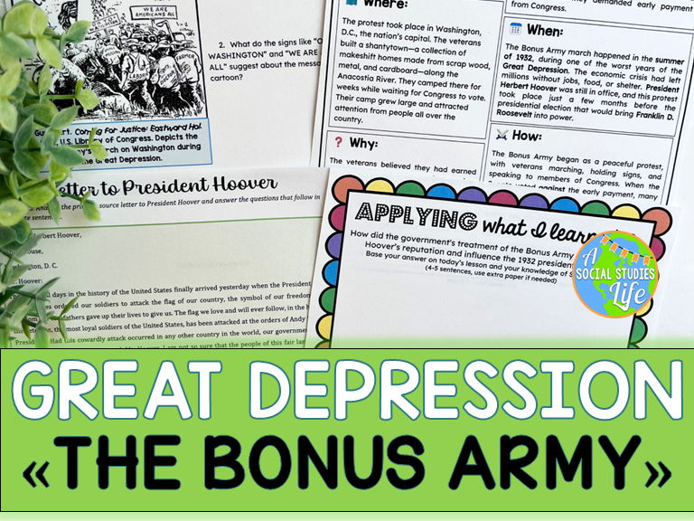 Bonus Army Protest 1932 | Teaching Resources