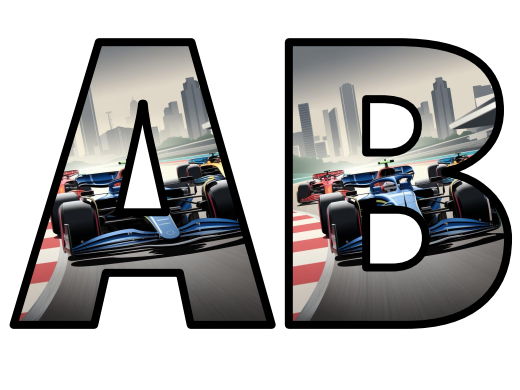 Formula 1 One Racing Sports Lettering Set Display Title Letters Numbers ...