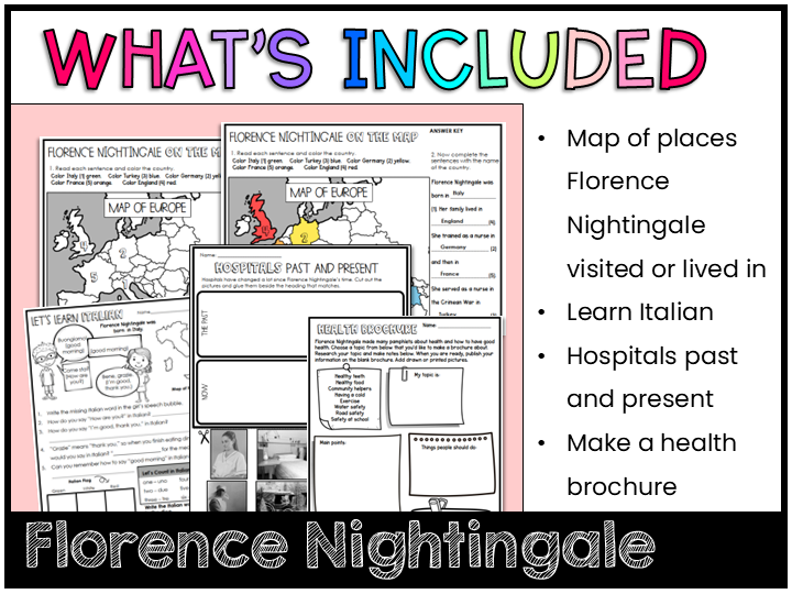 Florence Nightingale Activity Pack Craft, Timeline, Reading | Teaching ...