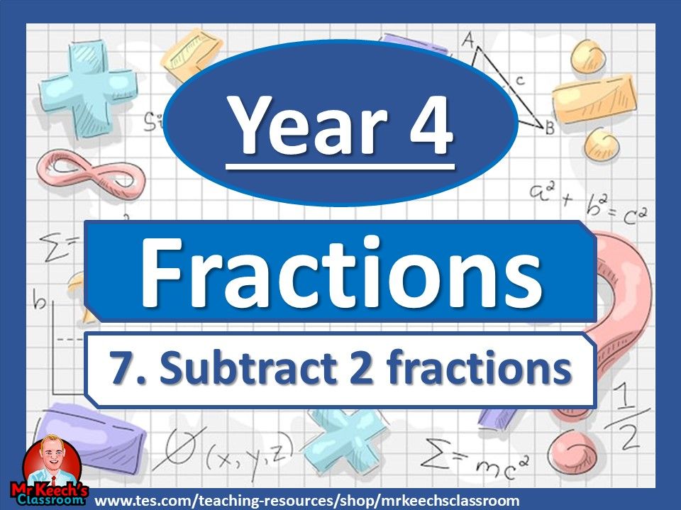 Year 4 Fractions Subtract 2 Fractions White Rose Maths Teaching 