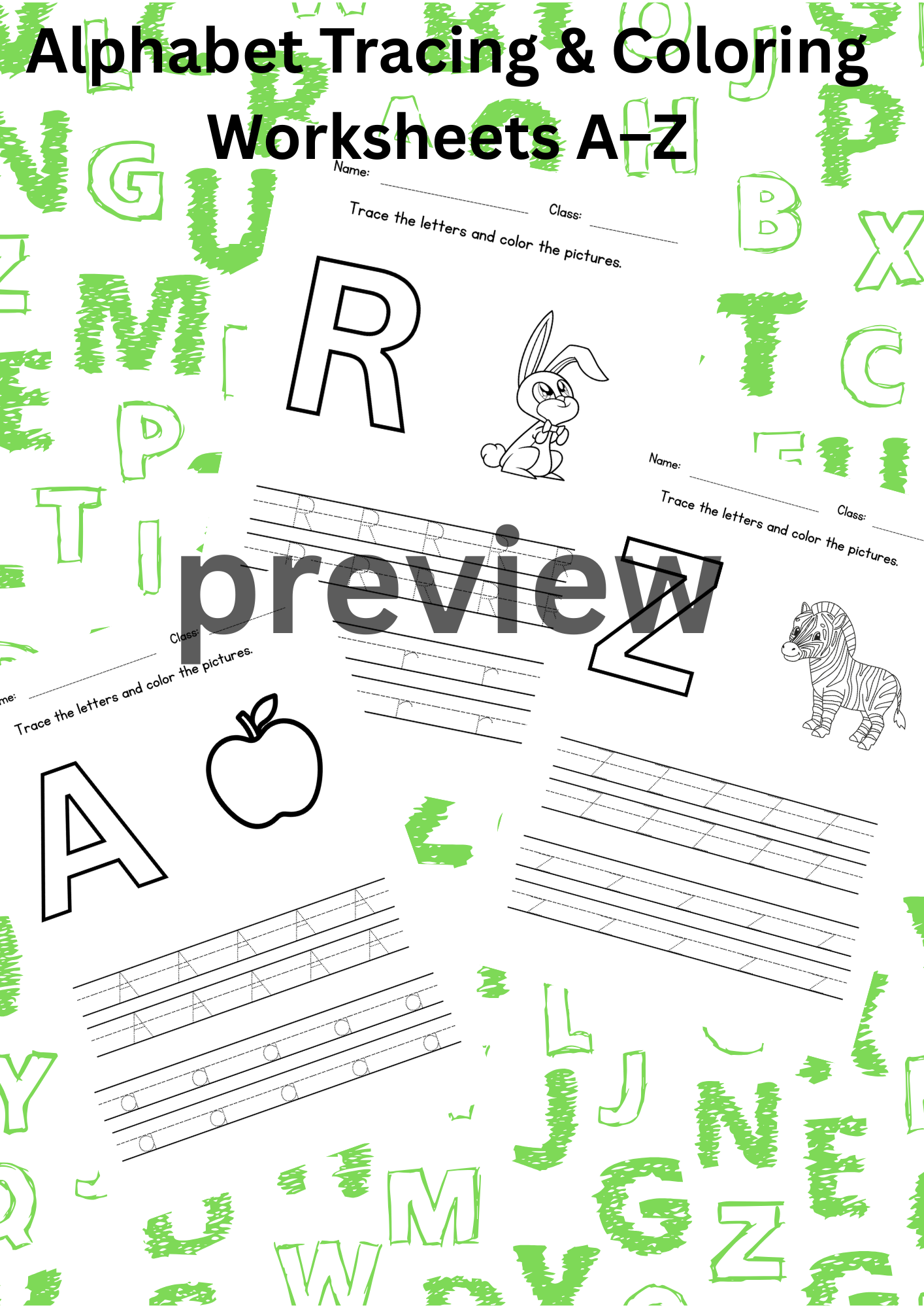 Trace and Color the Alphabet – A to Z | Teaching Resources