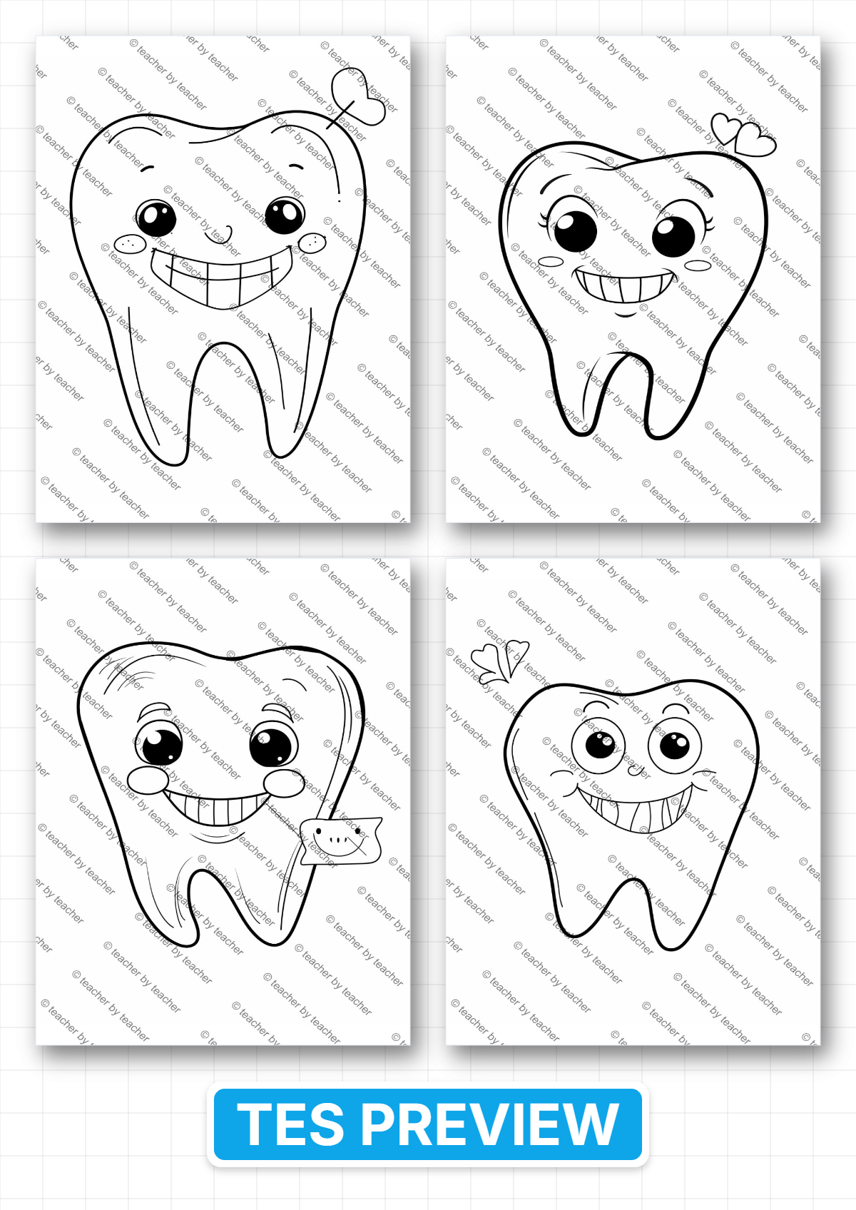 Tooth Colouring Pages - Dental Health Activities | Fine Motor Skills ...