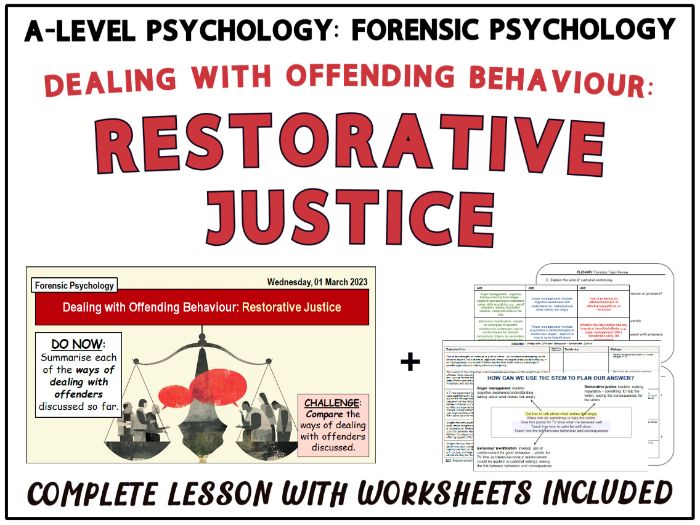 DEALING WITH OFFENDER BEHAVIOUR LESSON BUNDLE: Includes Custodial ...