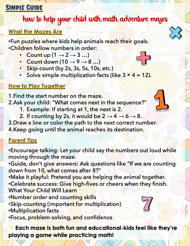 Math Maze Challenge Worksheet Activity for Kids | Teaching Resources