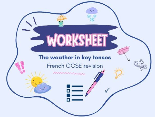 La météo à tous les temps - Weather and tenses worksheet - GCSE French ...