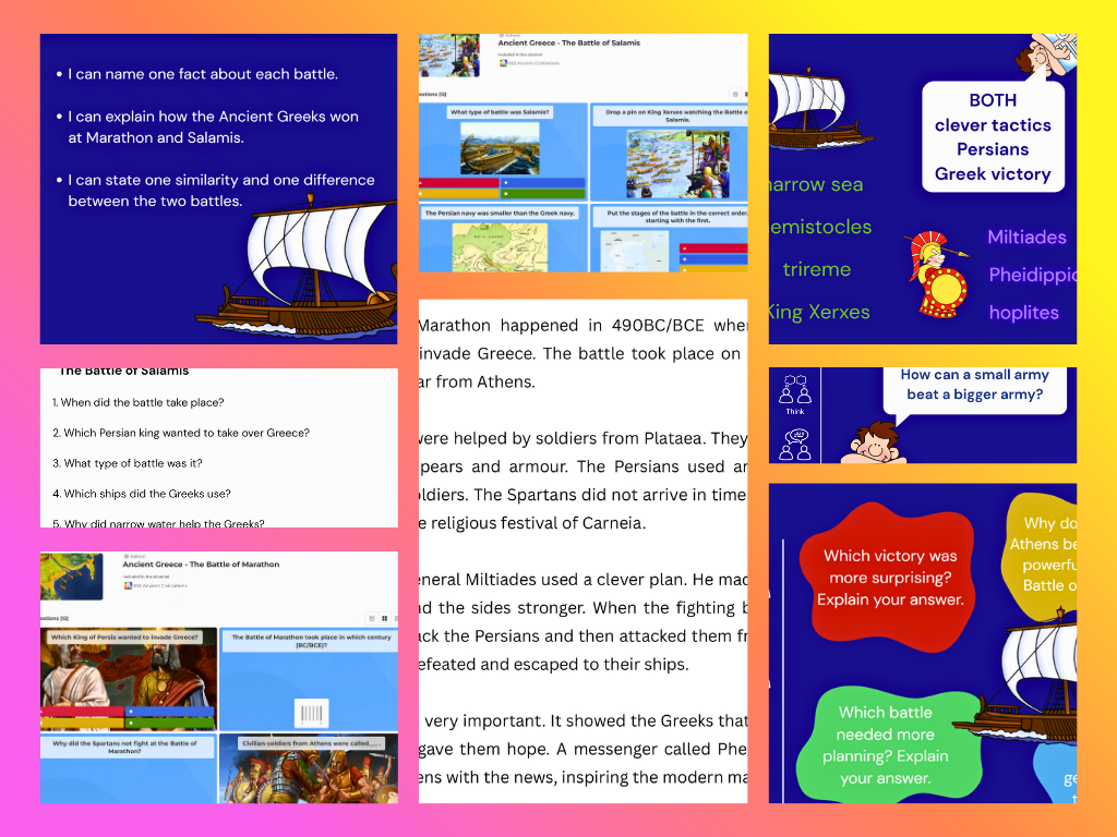 KS2 Ancient Greece - Battles of Marathon and Salamis: Comparison Lesson ...