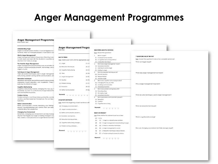 Anger Management Programmes | Teaching Resources
