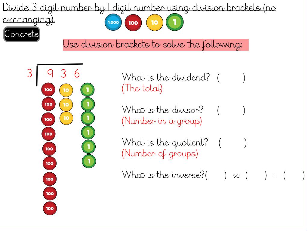 Multiplication And Division Divide 3 digit Number By 1 digit Number Multiplication And Division Divide 3 digit Number By 1 digit Number