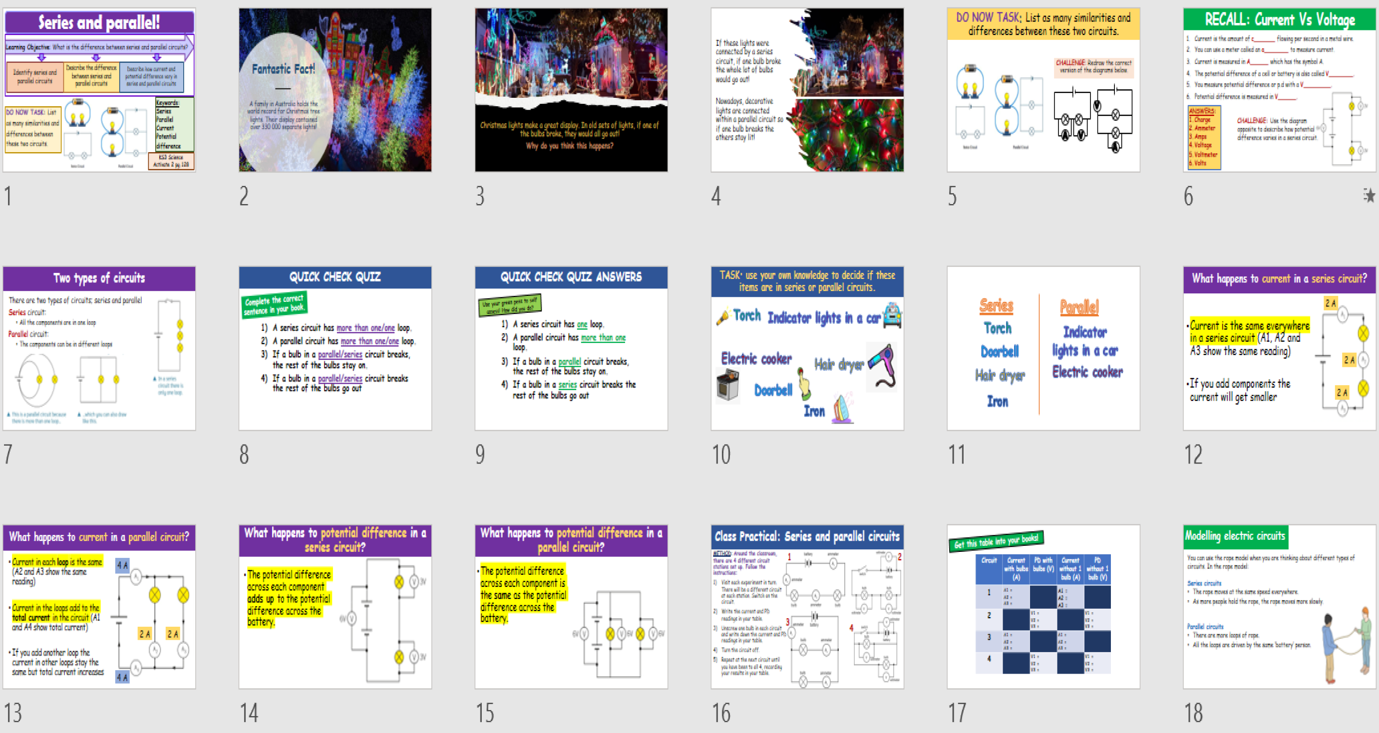 Series and parallel circuits KS3 Activate Science | Teaching Resources