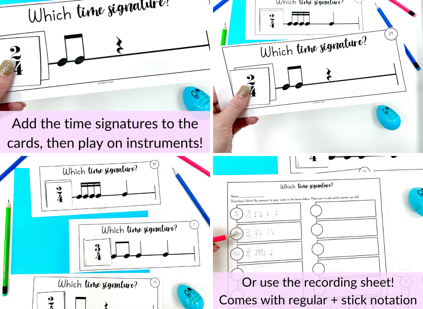 Time Signature Task Card Game for Rhythm Elementary Music | Teaching ...