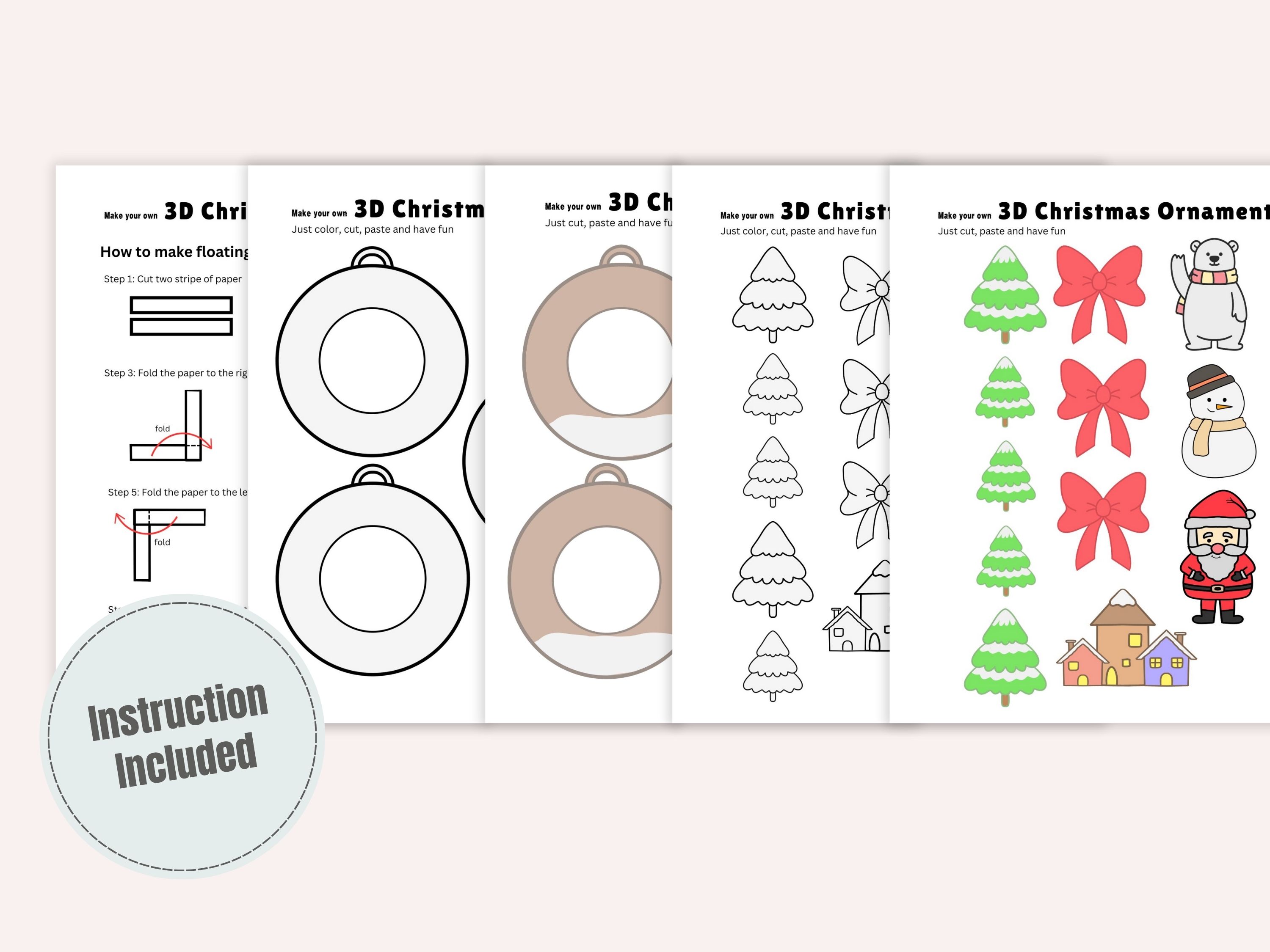DIY Christmas Ornament Paper template for Kids | Teaching Resources